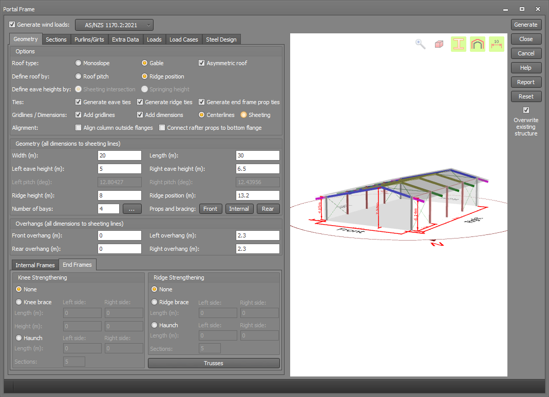 Portal frame builder